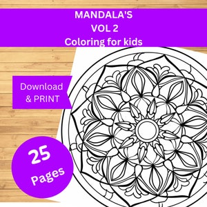 Mandala Child & Adult Digital Coloring Book, Mandala Coloring Pages ...