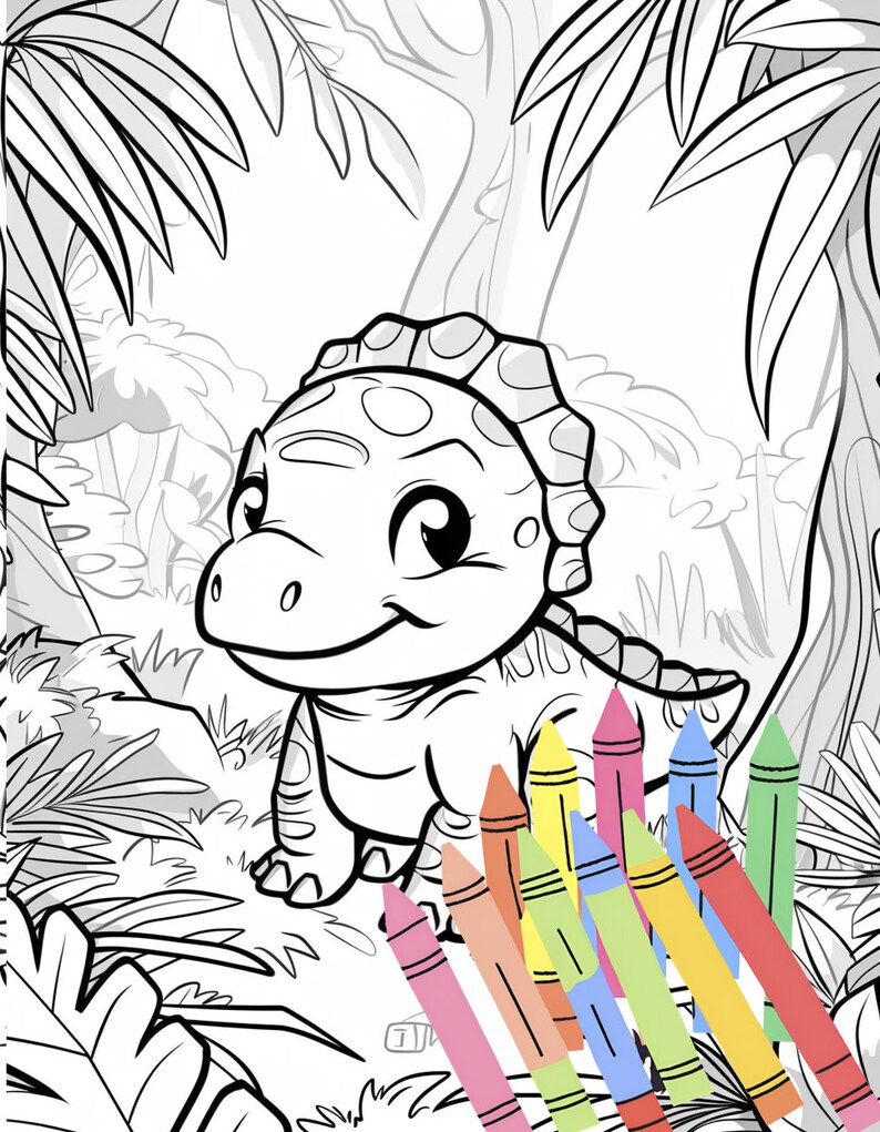 Cute Baby Dinosaur Coloring Book Baby Dino Coloring Pages Vol 2 ...