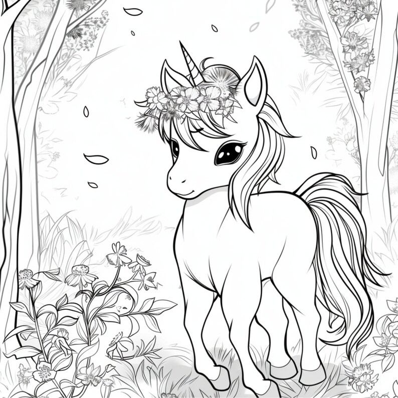 Unicorn Coloring Book: 25 Fun Printable Pages (PDF Download) - Etsy