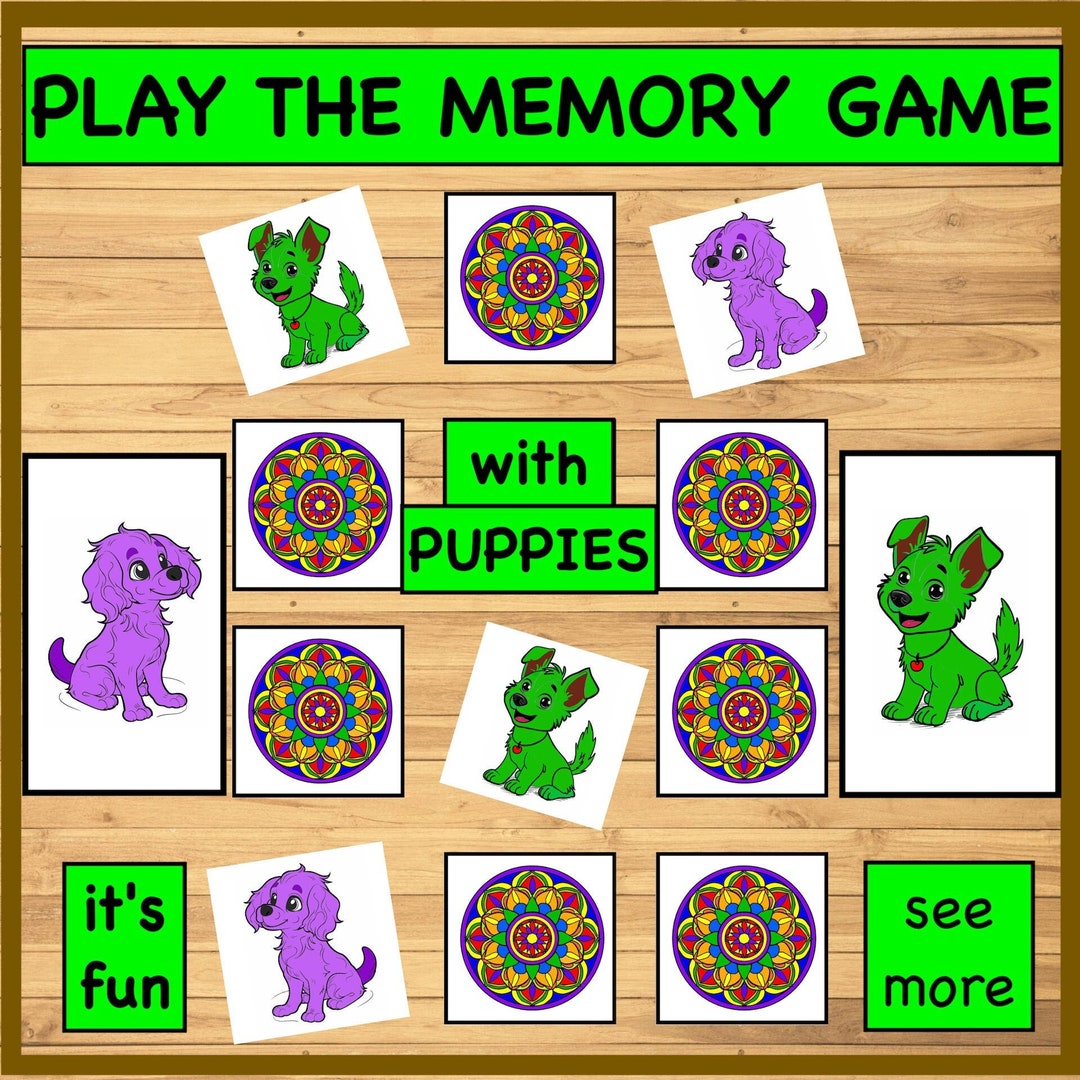 Montessori Puppy Match Card Game, Montessori Flash Cards, Toddlers ...