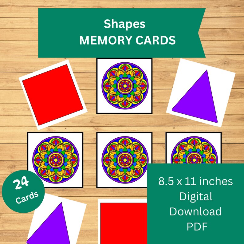 Montessori Shapes Match Game of Montessori Flash Cards, Toddlers ...