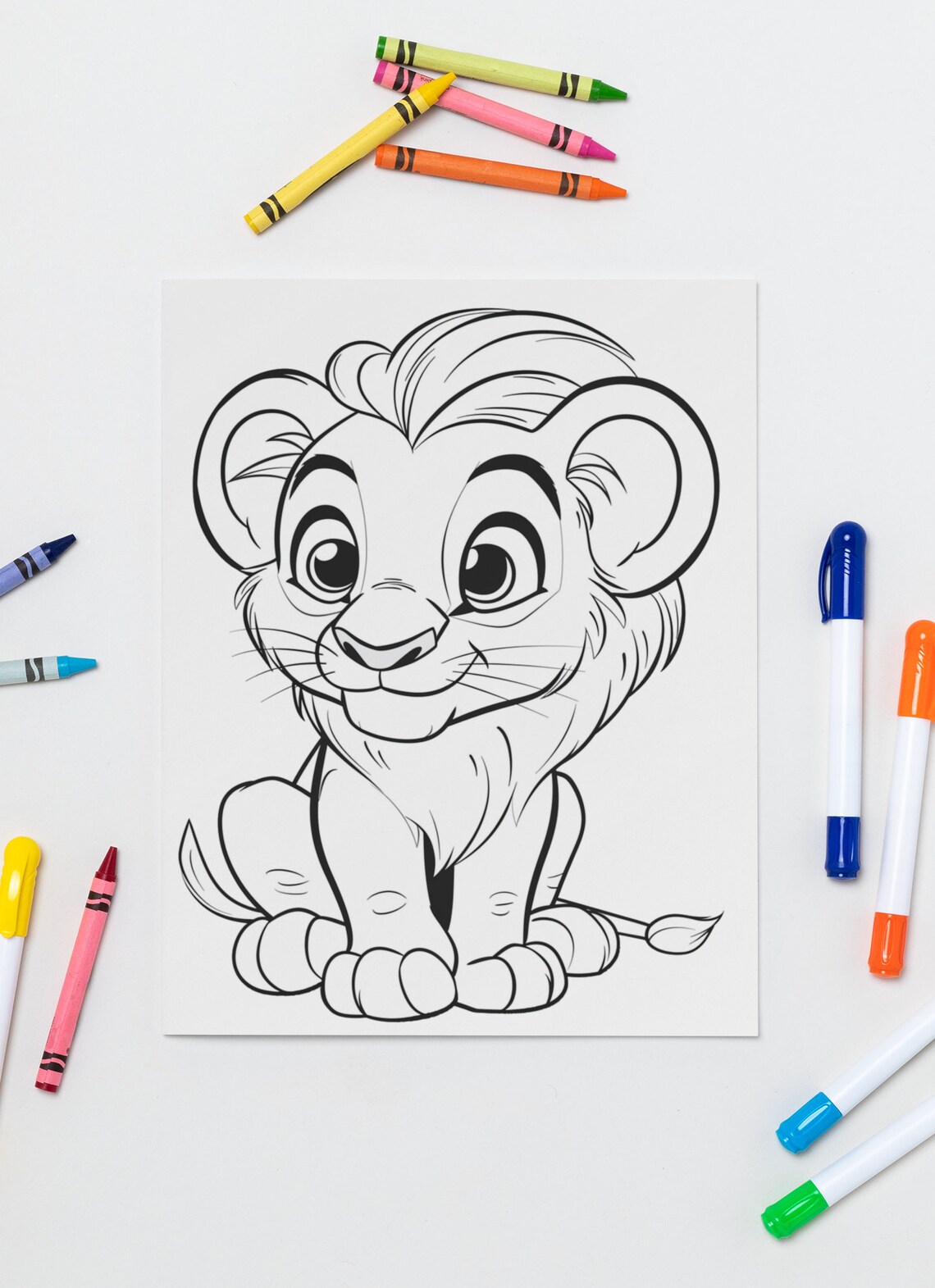 Cute Jungle Safari Wild Baby Animals Coloring Book Pages Vol 1 ...