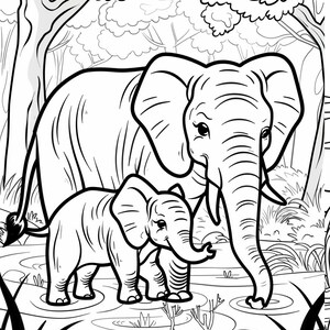 Cute Jungle Safari Wild Baby Animals Coloring Book Pages Vol 1 ...