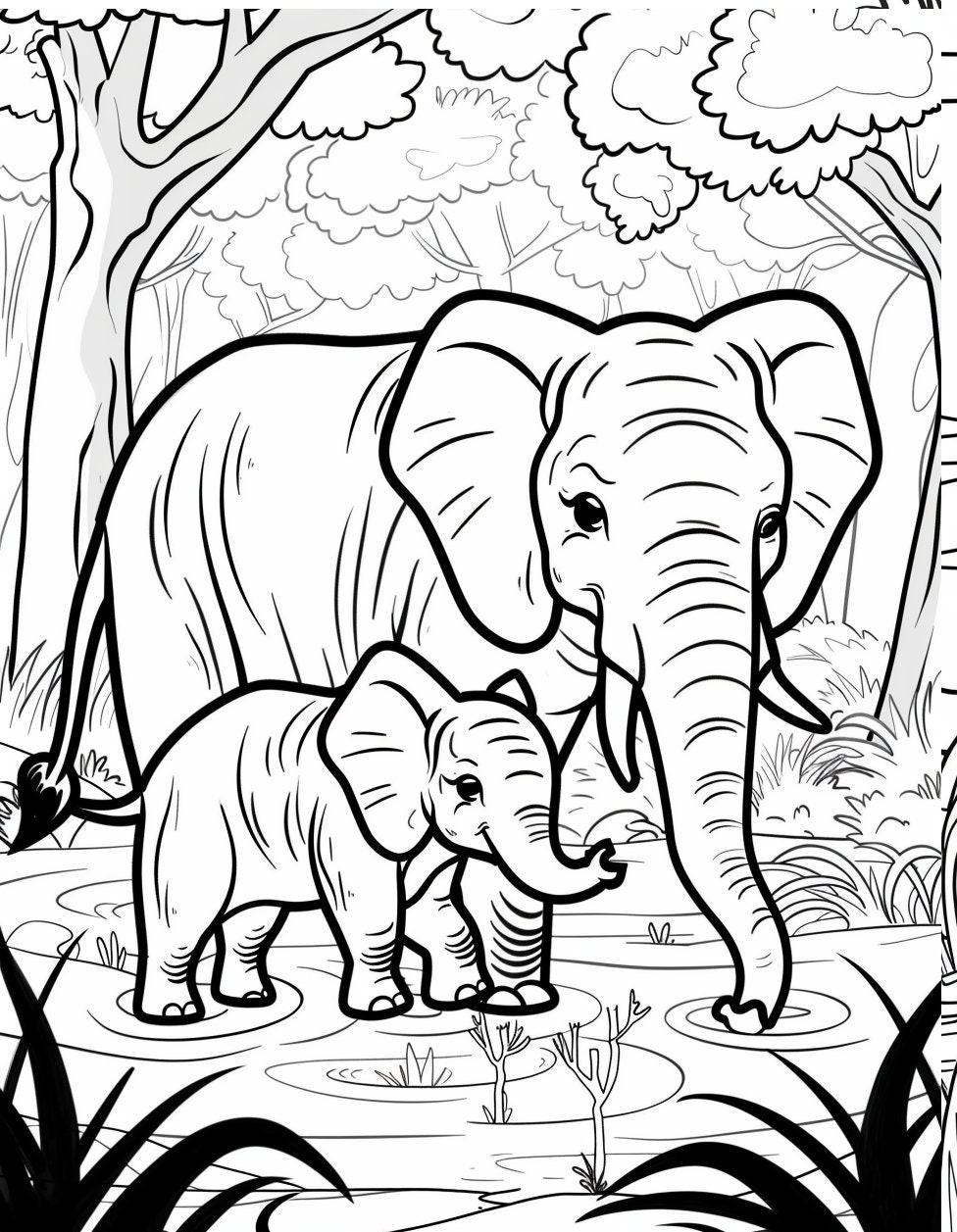 Cute Jungle Safari Wild Baby Animals Coloring Book Pages Vol 1 ...