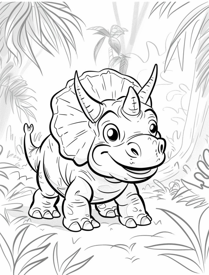 Cute Baby Dinosaur Coloring Book Baby Dino Coloring Pages Vol 3 ...