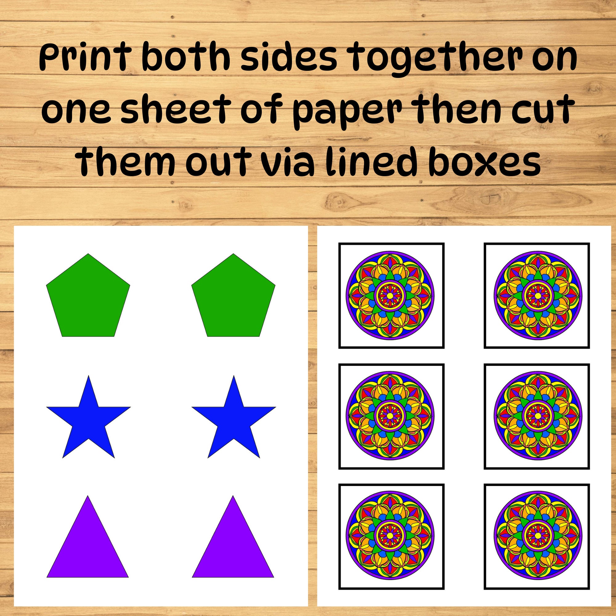 Montessori Shapes Match Game of Montessori Flash Cards, Toddlers ...