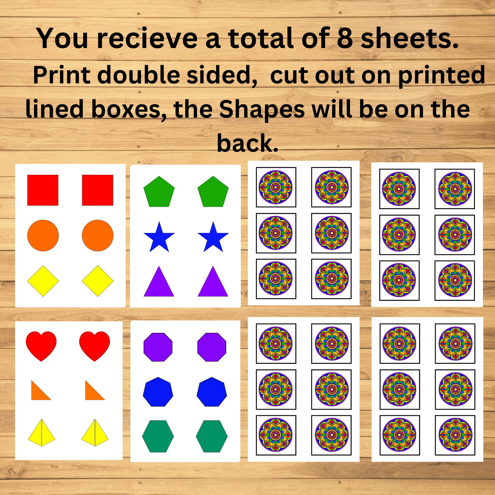 Montessori Shapes Match Game of Montessori Flash Cards, Toddlers ...