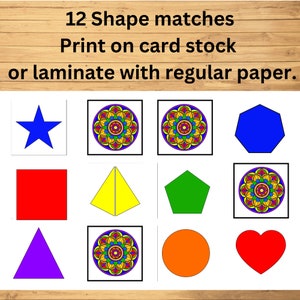 Montessori Shapes Match Game of Montessori Flash Cards, Toddlers ...
