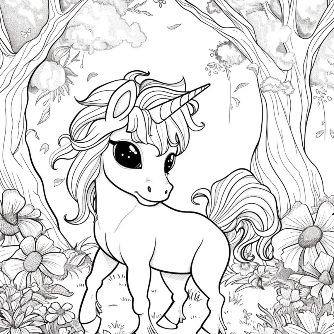 Unicorn Coloring Book: 25 Fun Printable Pages (PDF Download) - Etsy