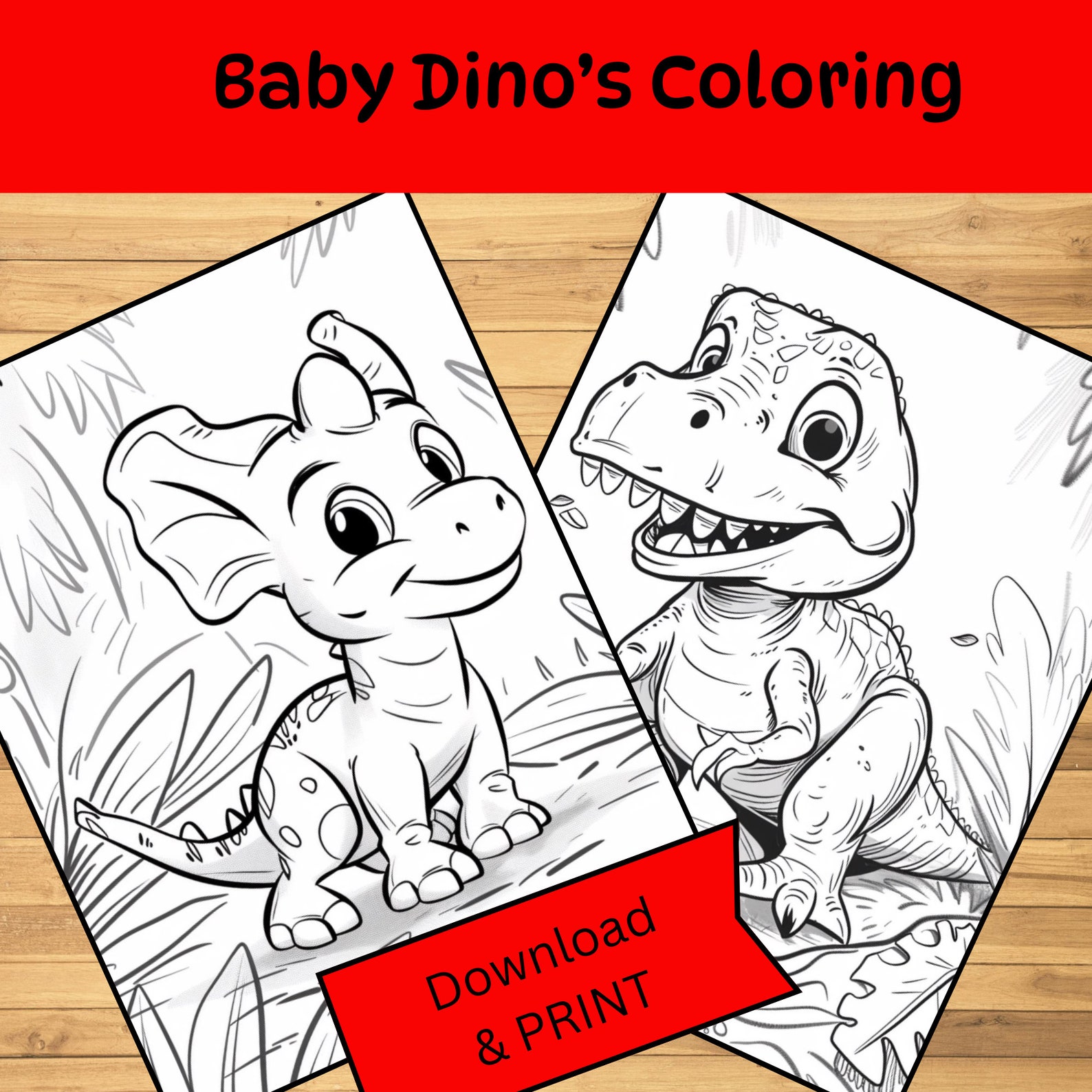 Dinosaur Coloring Pages Book BUNDLE Creative Activity Dinosaur ...