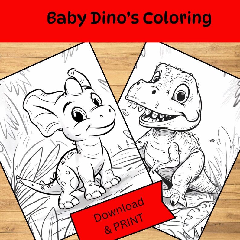 Dinosaur Coloring Pages Book BUNDLE Creative Activity Dinosaur ...