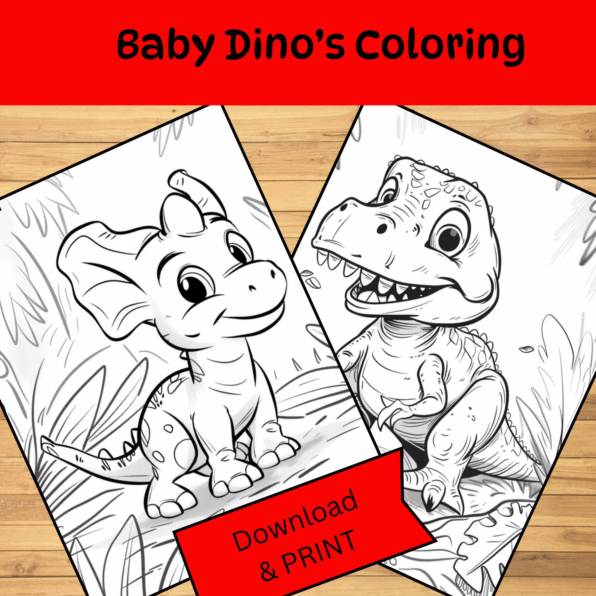Dinosaur Coloring Pages Book BUNDLE Creative Activity Dinosaur ...