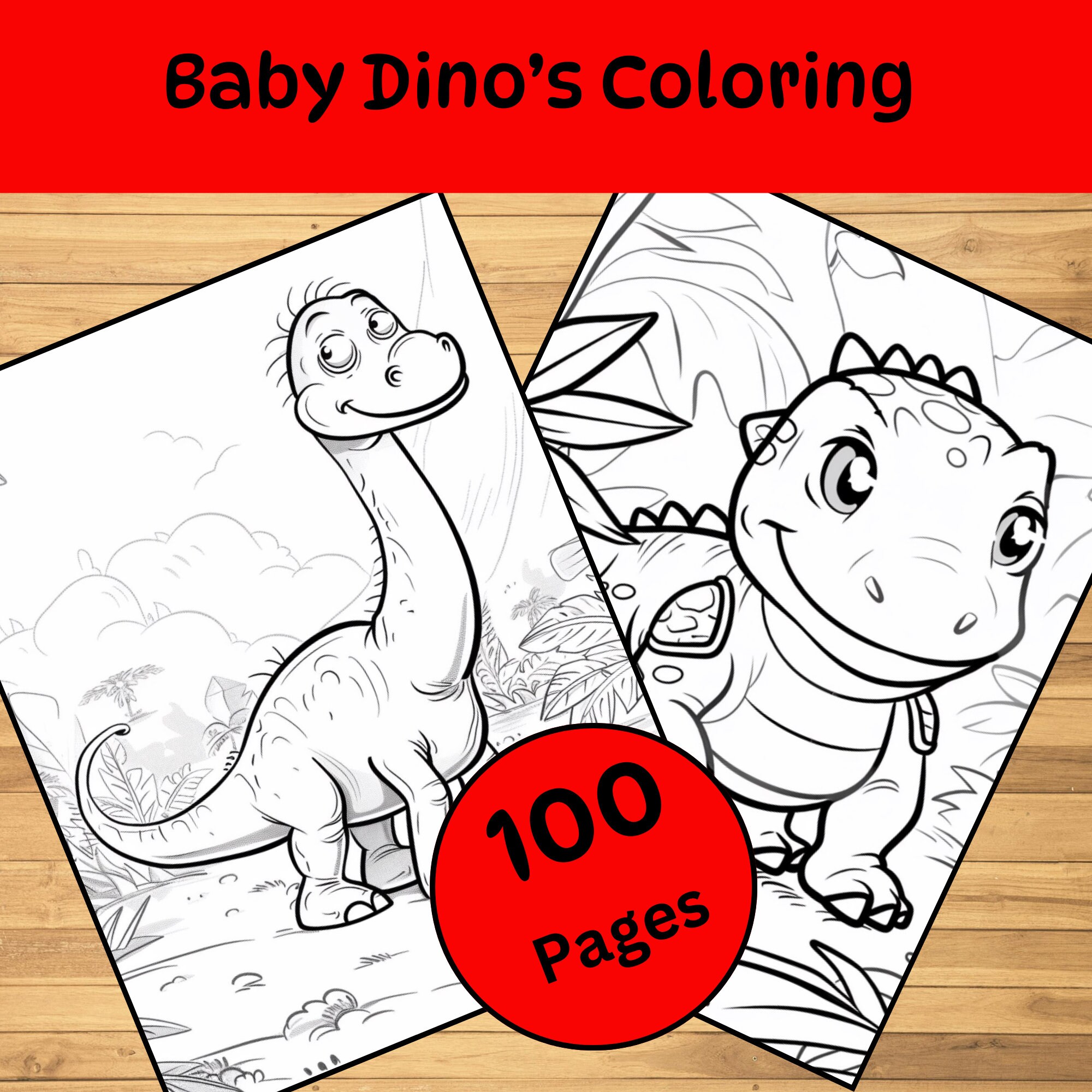 Dinosaur Coloring Pages Book BUNDLE Creative Activity Dinosaur ...