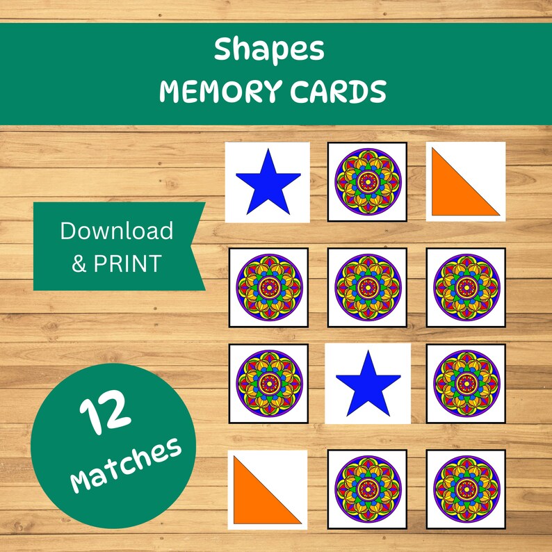 Montessori Shapes Match Game of Montessori Flash Cards, Toddlers ...