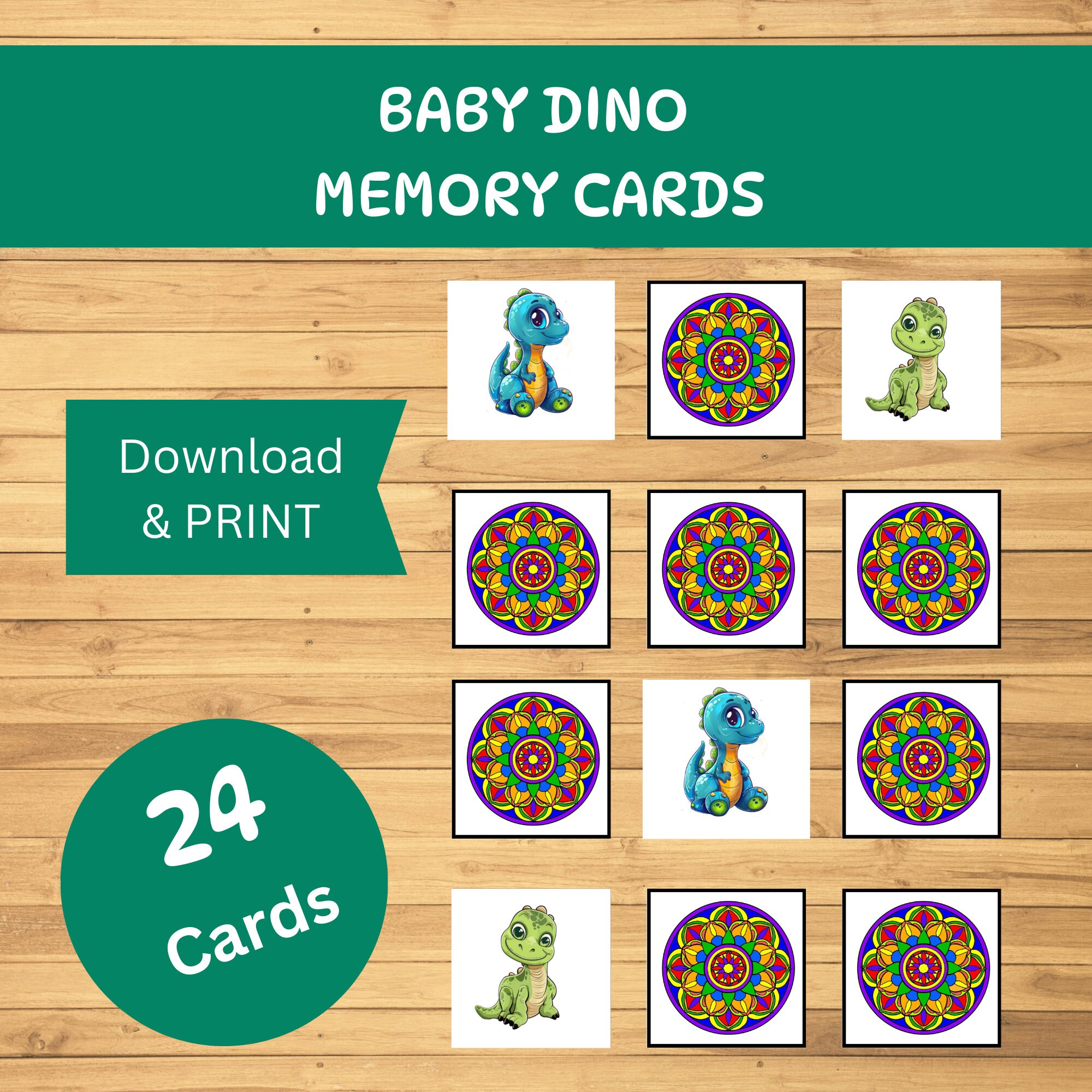 Montessori Dinosaur Match Game Card, Montessori Flash Cards Toddlers ...