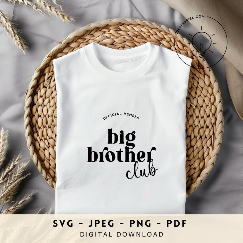 Big Brother Club SVG, PDF JPEG Png, Promoted to Big Brother, Pregnancy ...