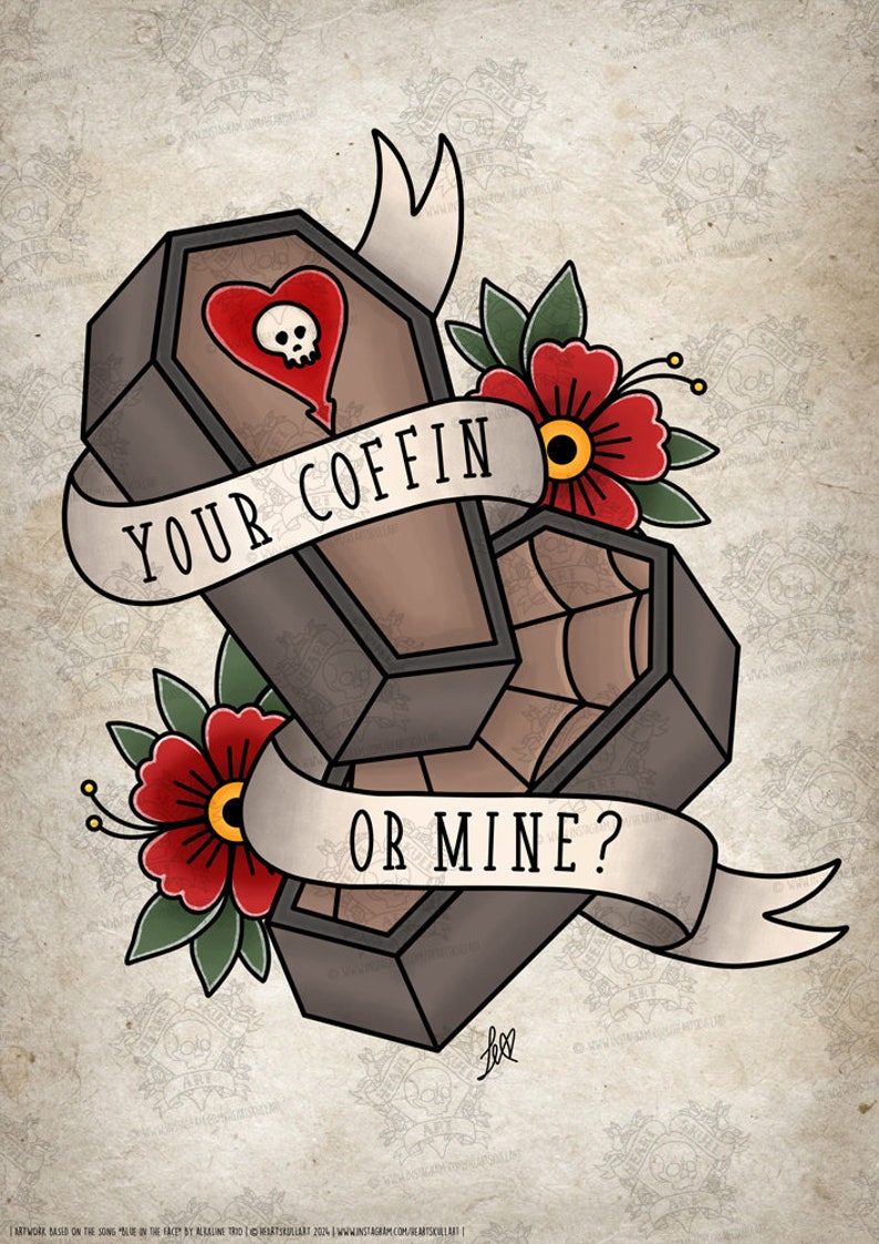Alkaline Trio Inspired Blue in the Face "your Coffin or Mine?" A4 Print ...