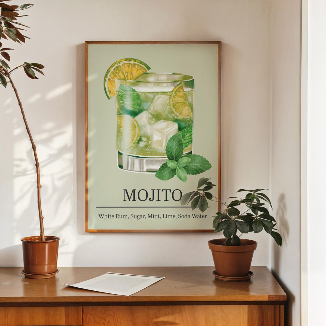 Mojito Recipe Poster- Digital Download - Etsy