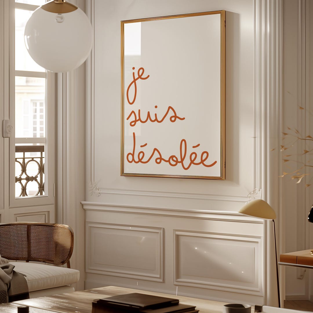 Je Suis Désolé Handwritten Print – Minimalist French Quote Wall Art ...
