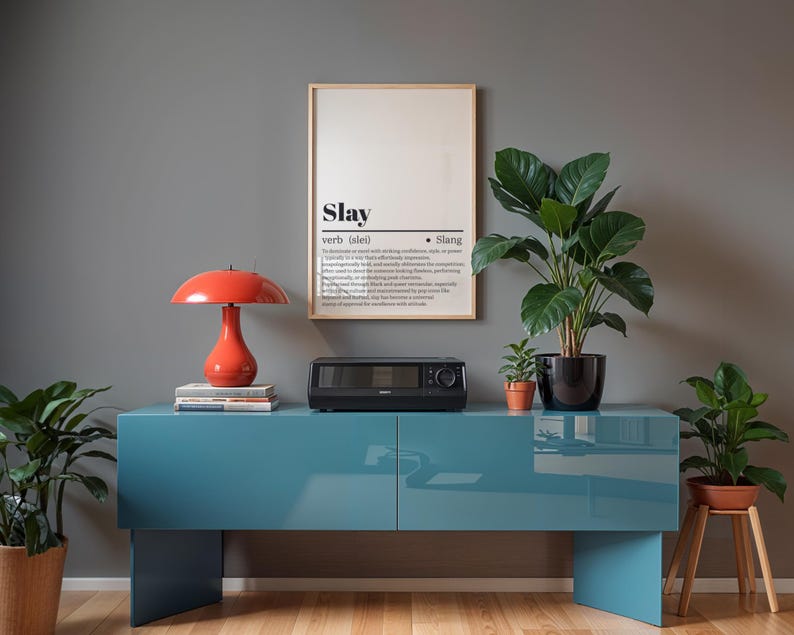 Slay Definition Poster – Modern Slang Wall Art | Black & White ...