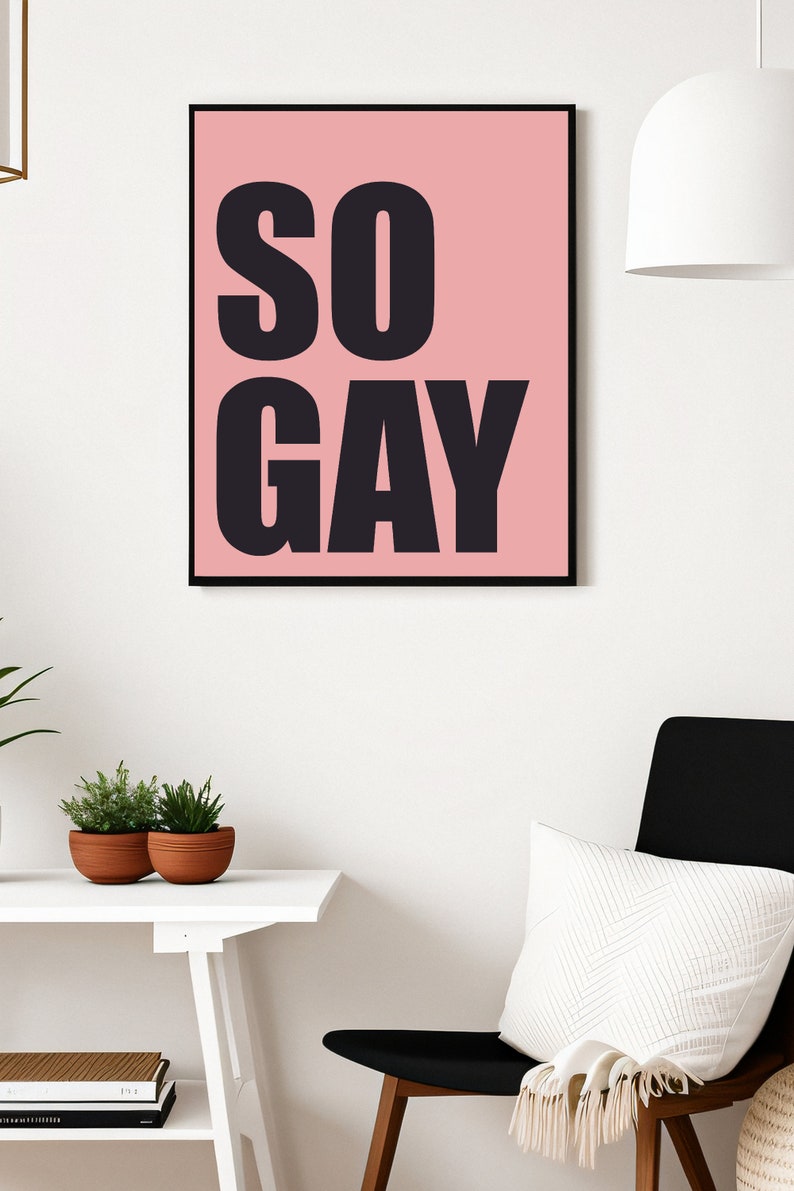 So Gay Poster Digital Download LGBTQ Art Printable Wall Decor - Etsy