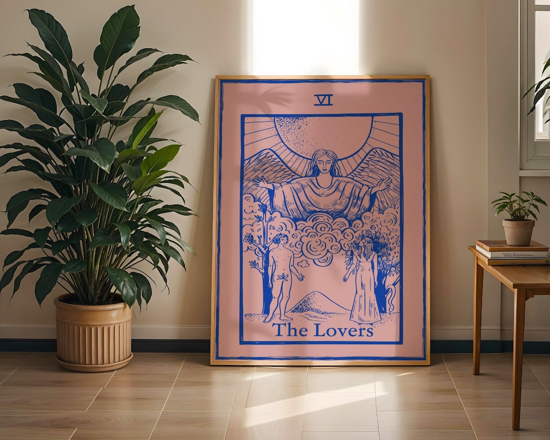 The Lovers Tarot Poster – Modern Major Arcana Wall Art, Digital Tarot ...