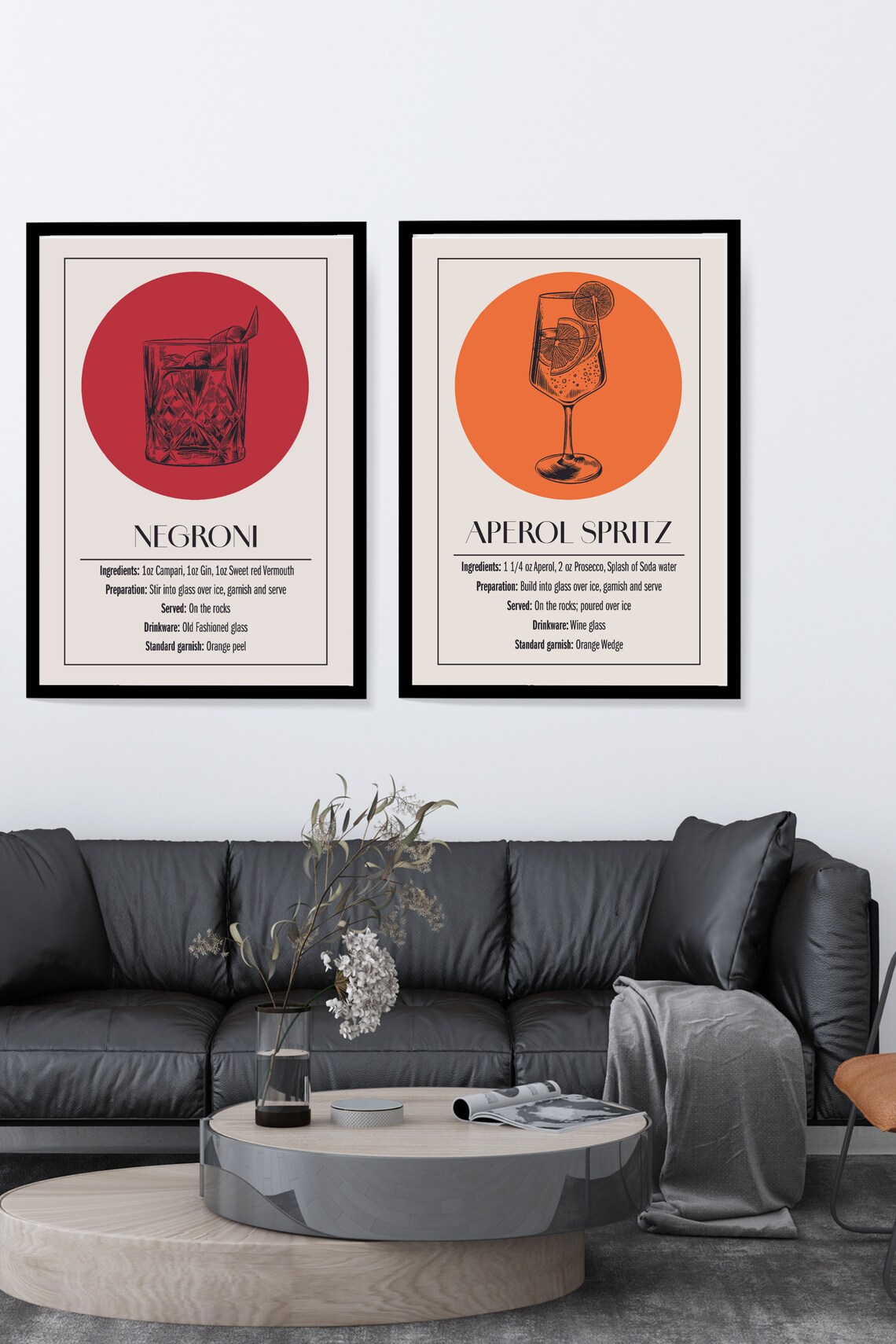 Negroni Recipe Poster - Digital Download Cocktail Bar Decoration - Etsy