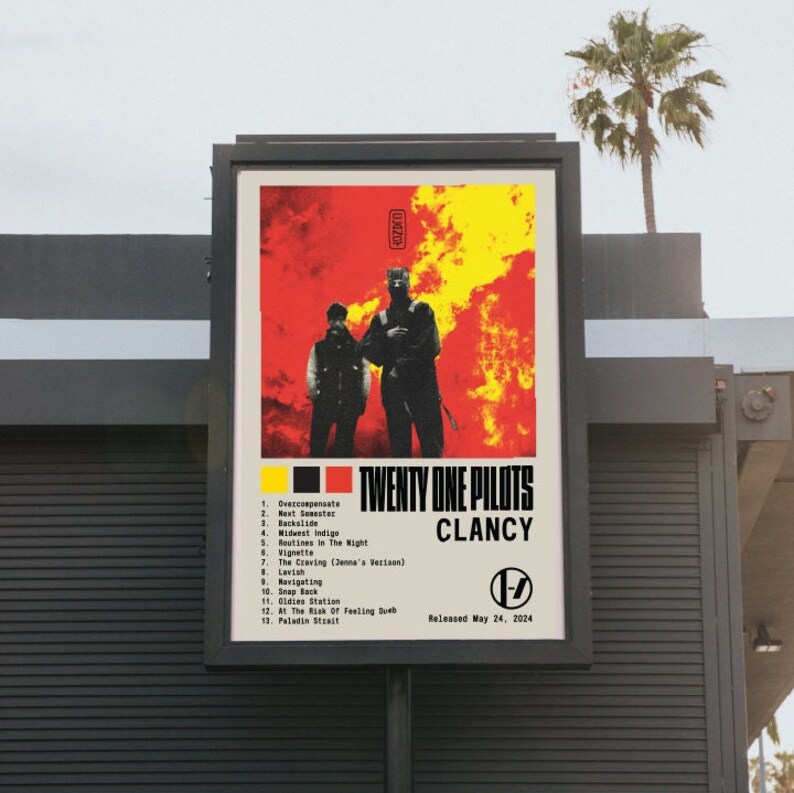 Clancy Album Poster | Twenty One Pilots Cover Tracklist Merch | Next ...