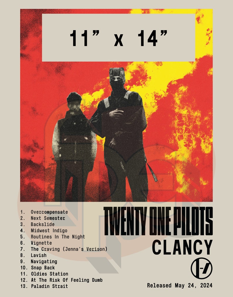 Clancy Album Poster | Twenty One Pilots Cover Tracklist Merch | Next ...