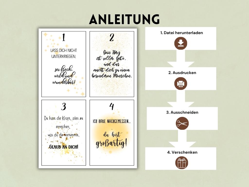 DIY Advent Calendar to Print | PDF "positive Sayings" | Make Your Own ...