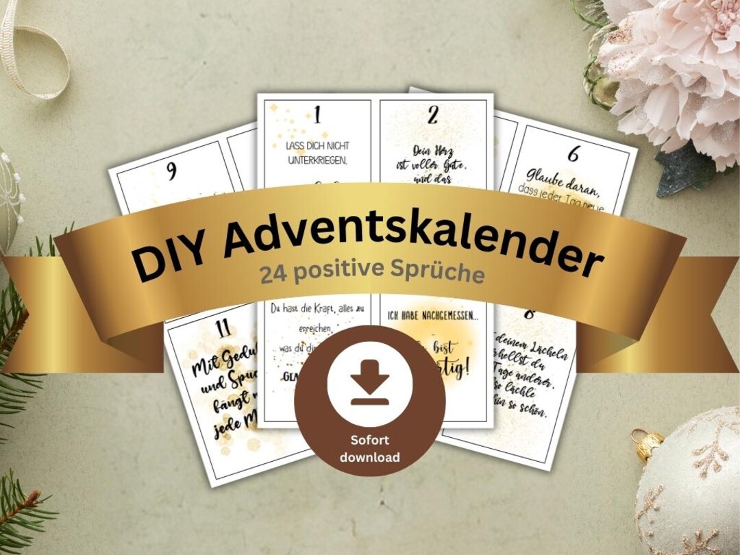 DIY Advent Calendar to Print | PDF "positive Sayings" | Make Your Own ...