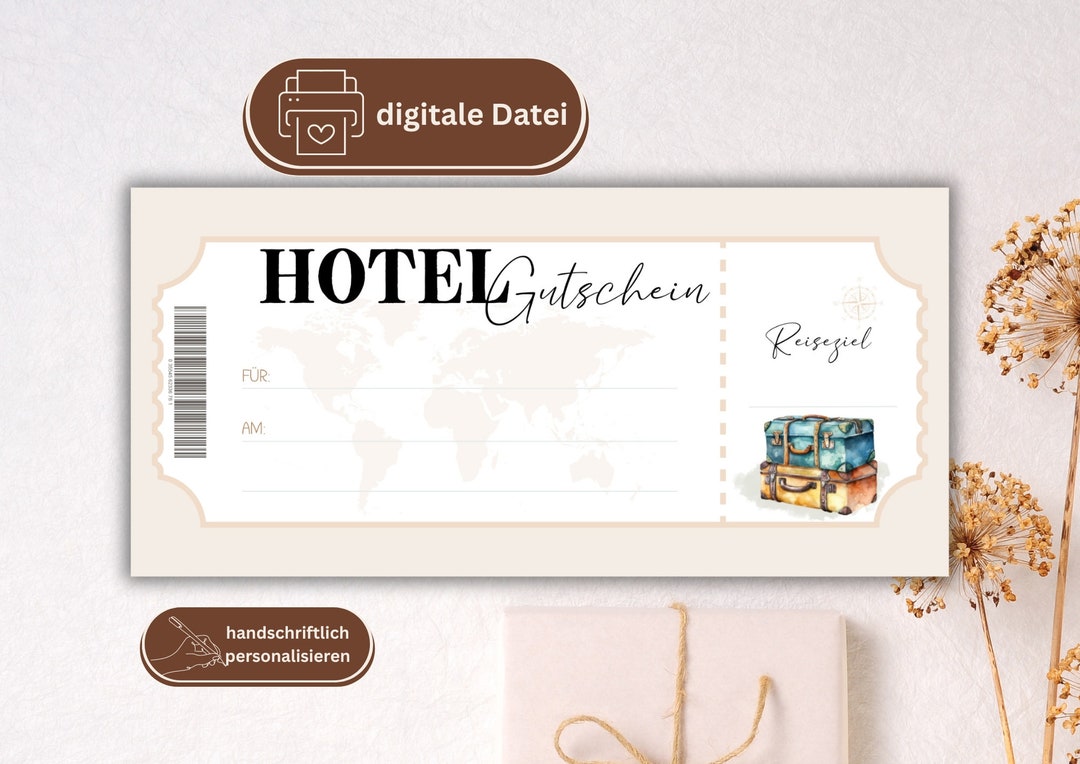 Hotel Voucher PDF | Hotel Gift Voucher Digital | Gift Voucher Template ...