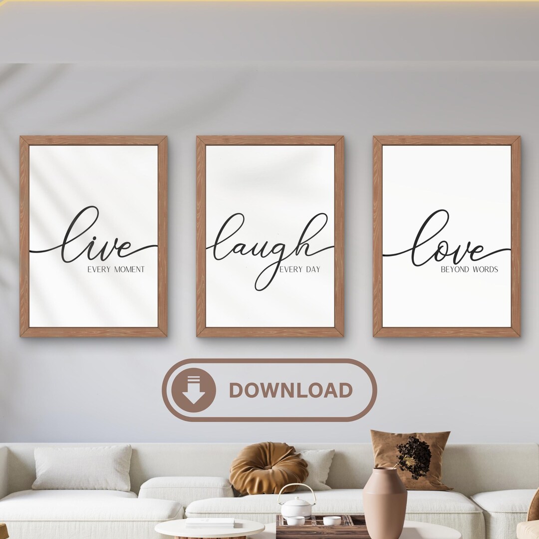 Positive Poster Set "live Laugh Love" - Digital Download | Self-love ...