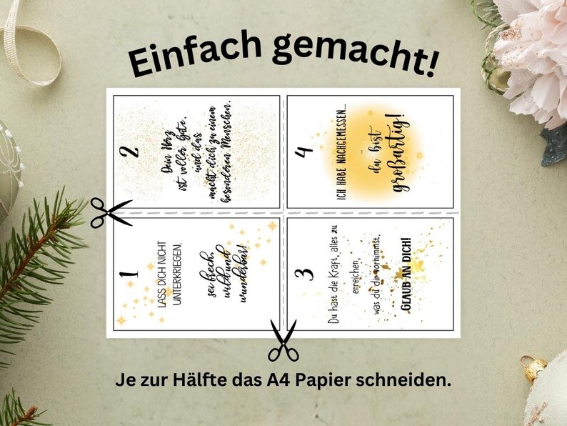 DIY Advent Calendar to Print | PDF "positive Sayings" | Make Your Own ...