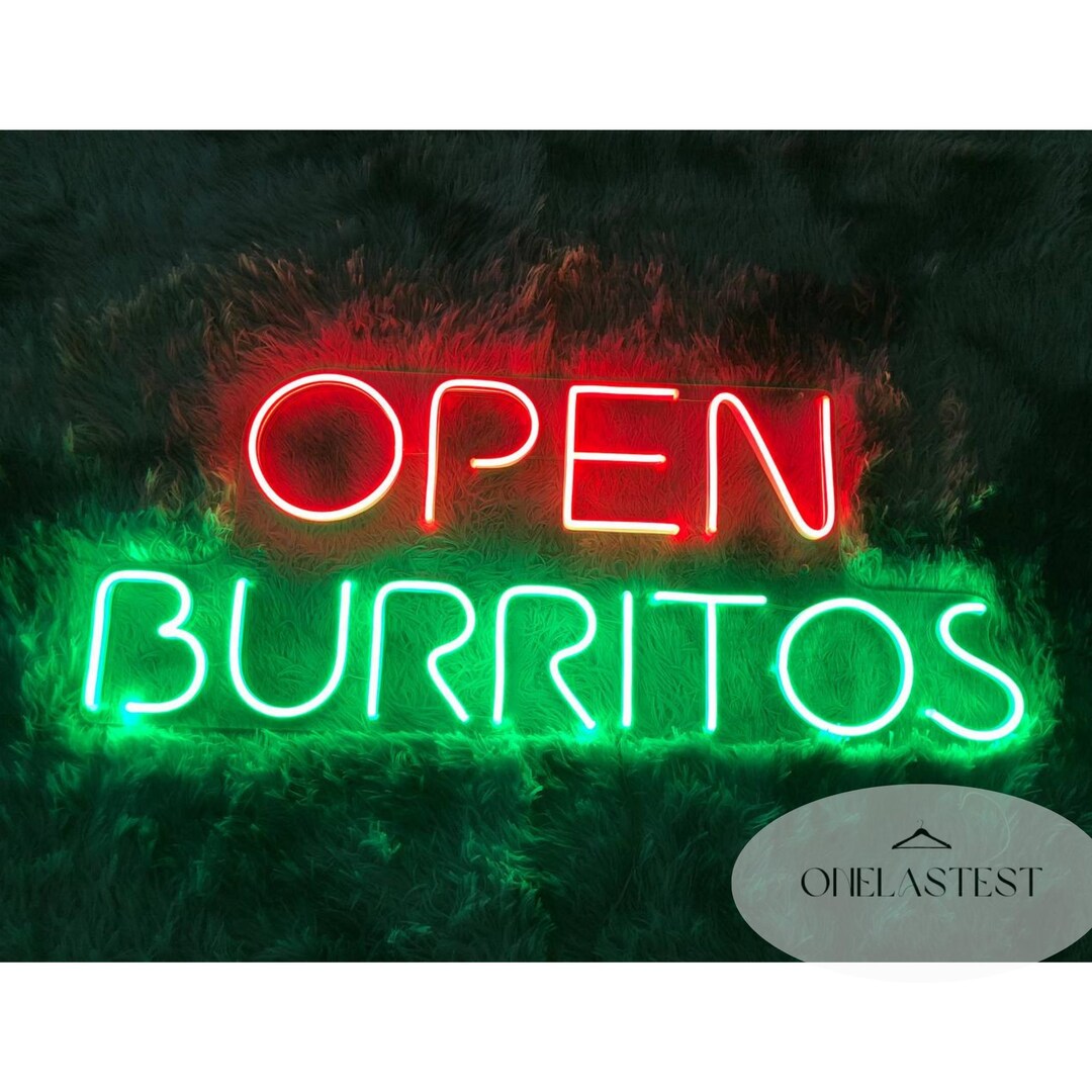 Burrito Neon Sign, Burrito LED Light, Burrito Roll LED Neon Art, Wall ...