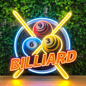Custom Billiard Shop Logo Sign Neon, Sign Business Led Light, Custom ...