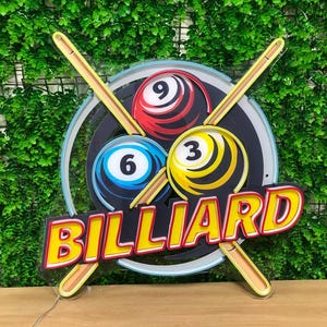 Custom Billiard Shop Logo Sign Neon, Sign Business Led Light, Custom ...