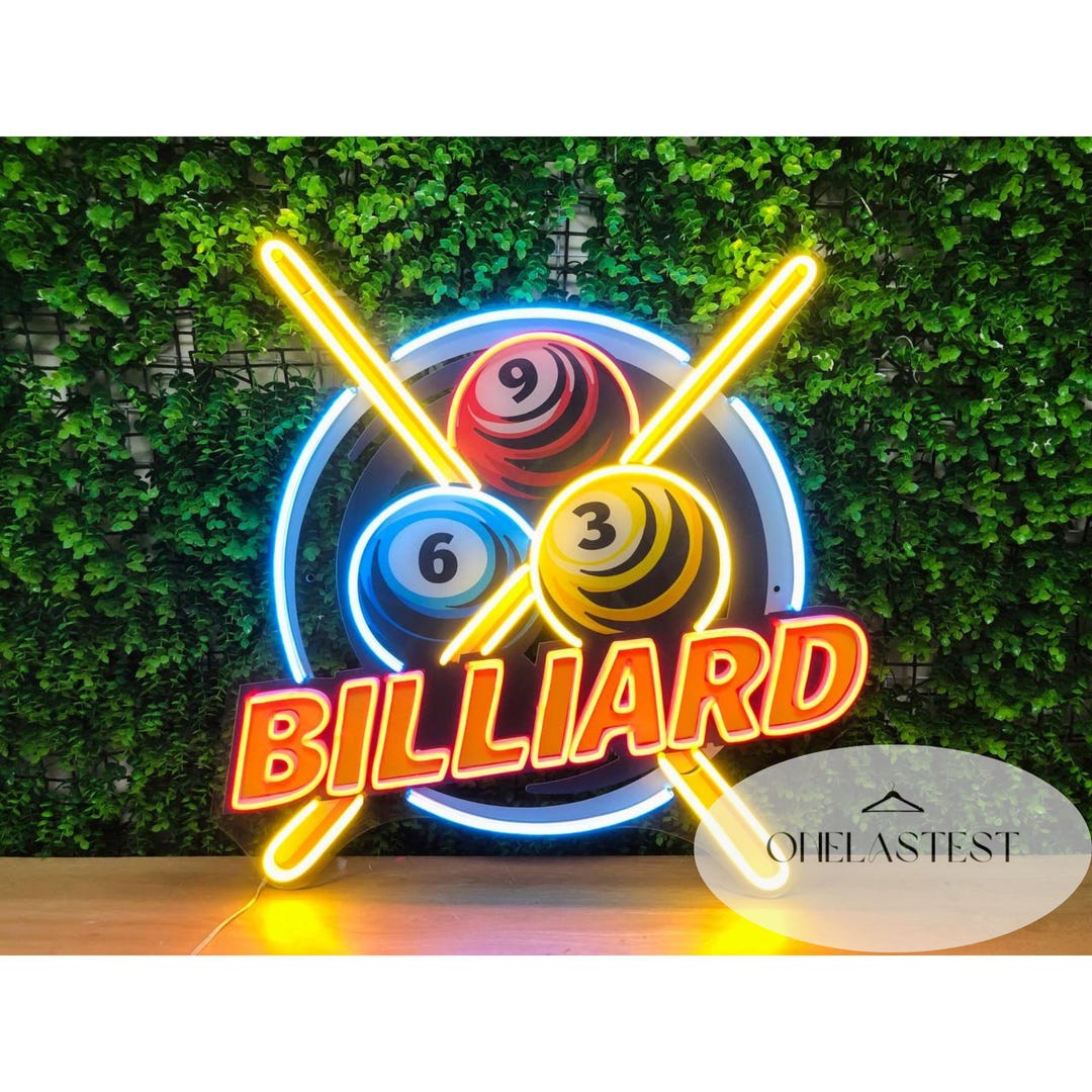Custom Billiard Shop Logo Sign Neon, Sign Business Led Light, Custom ...