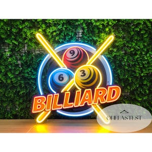 Custom Billiard Shop Logo Sign Neon, Sign Business Led Light, Custom ...
