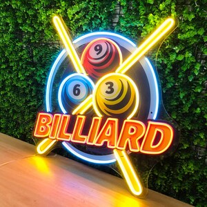 Custom Billiard Shop Logo Sign Neon, Sign Business Led Light, Custom ...