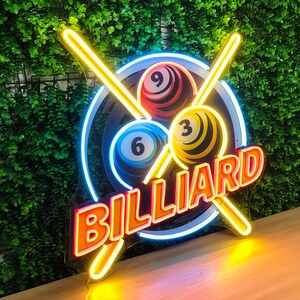 Custom Billiard Shop Logo Sign Neon, Sign Business Led Light, Custom ...