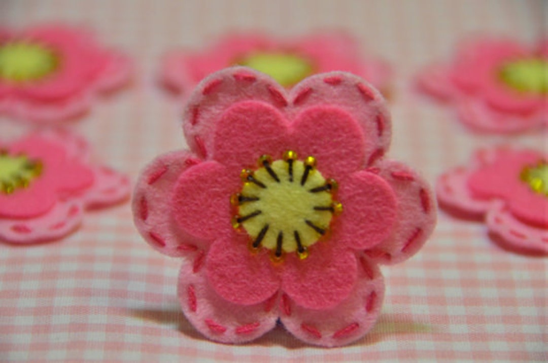 Set of 6pcs Handmade Felt Flower--baby Pink/dark Canation (FT829) - Etsy