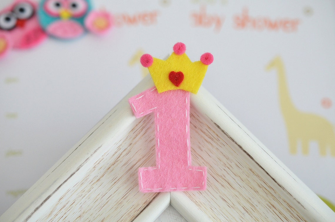 New Set of 6pcs Handmade Felt Crown Birthday Numbers | Etsy