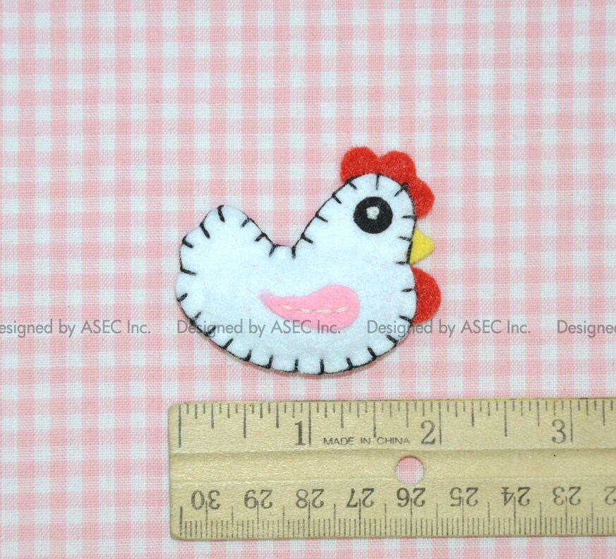 Set of 6pcs Handmade Felt Puffy Chicken--white (FT710) - Etsy