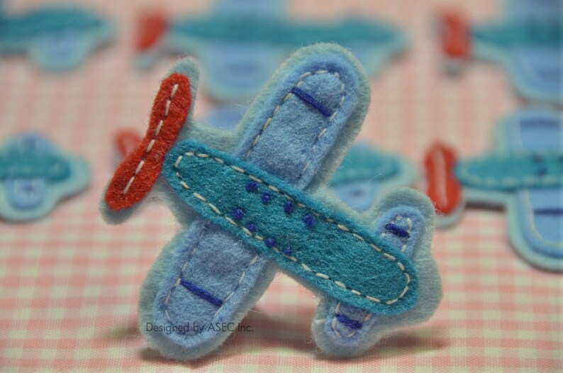 Set of 6pcs Handmade Felt Airplaneaspen Blue/vivid Turquoise | Etsy