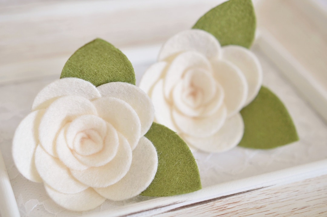 Set of 6pcs Handmade Felt Flowers--ivory (FT982) - Etsy