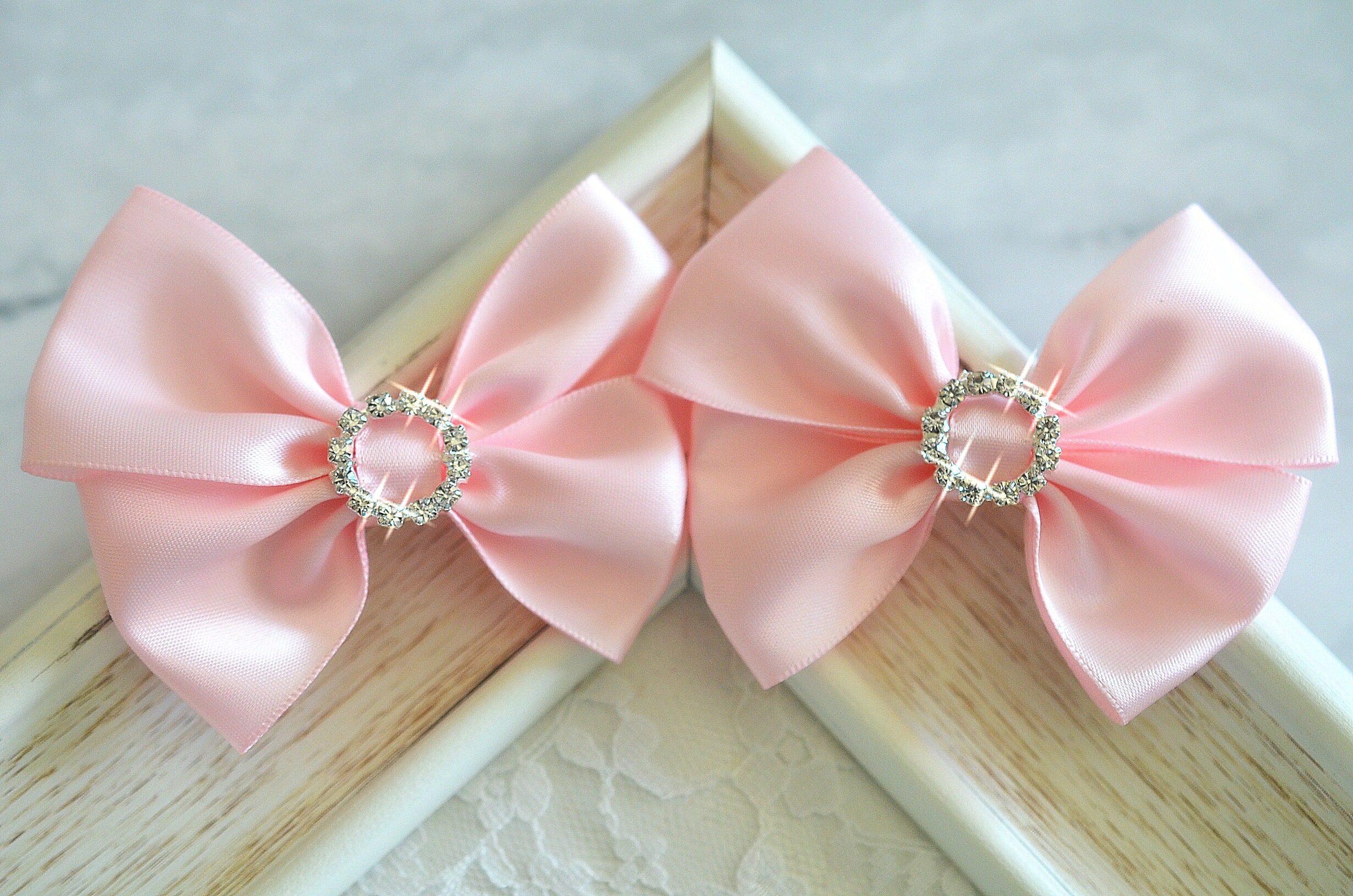 NEW! Set of 2pcs Handmade Satin Bows--pink (GR1162) - Etsy