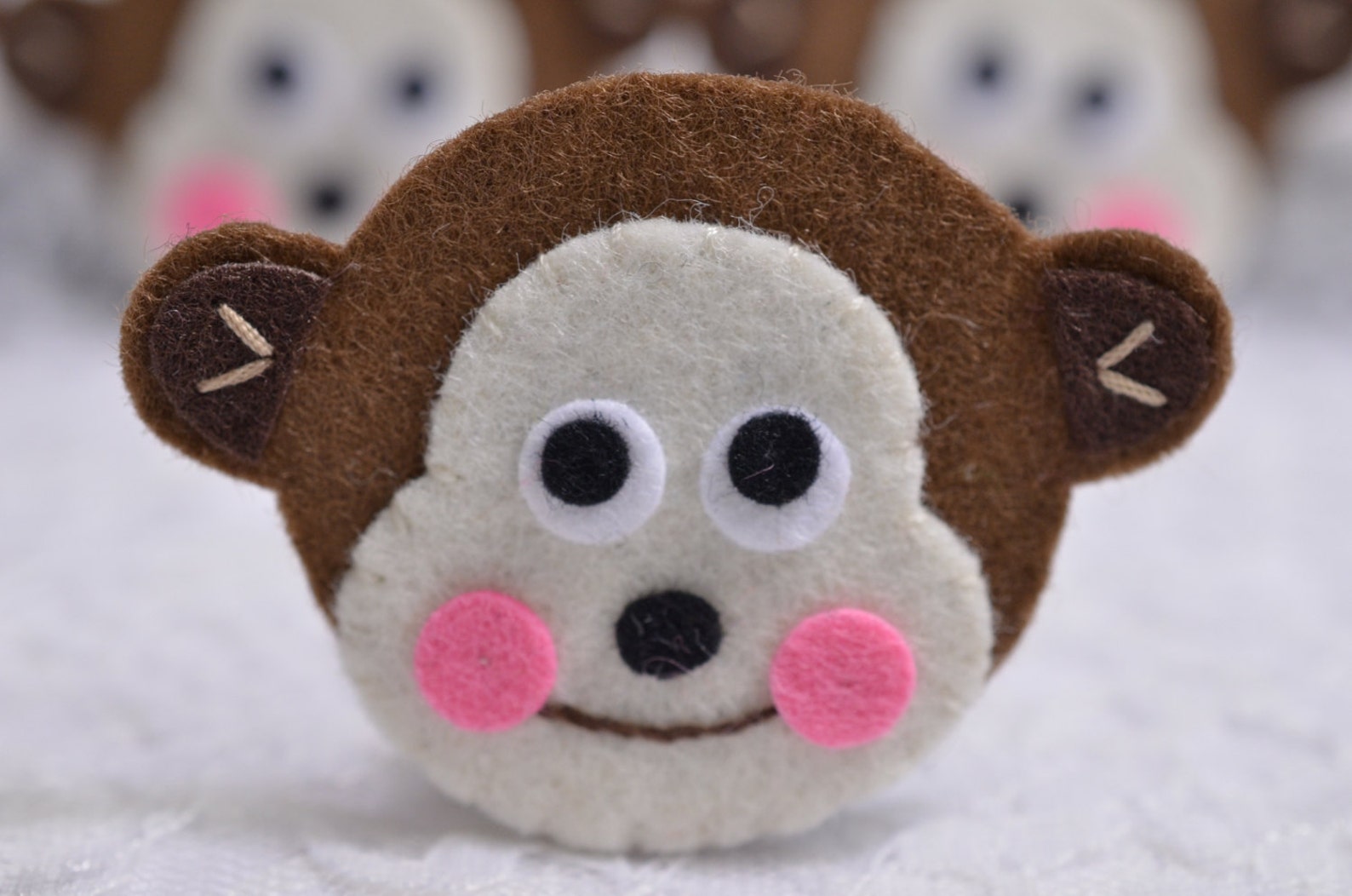 Set of 6pcs Handmade Felt Monkey Facechocolate FT883 - Etsy