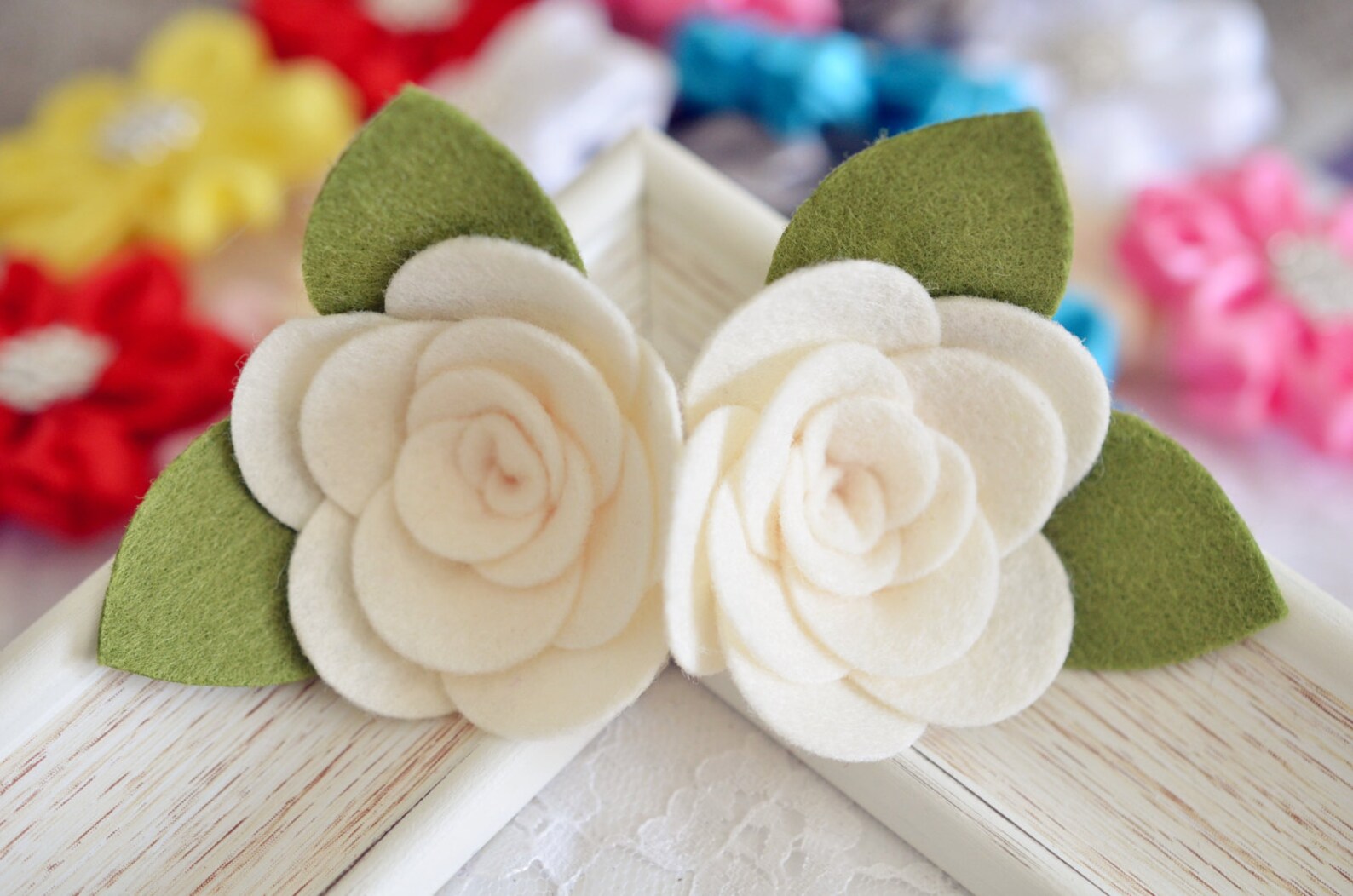 Set of 6pcs Handmade Felt Flowersivory FT982 - Etsy