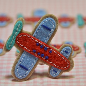 Set of 6pcs Handmade Felt Airplane--pecan Glow/devil Red (FT265) - Etsy
